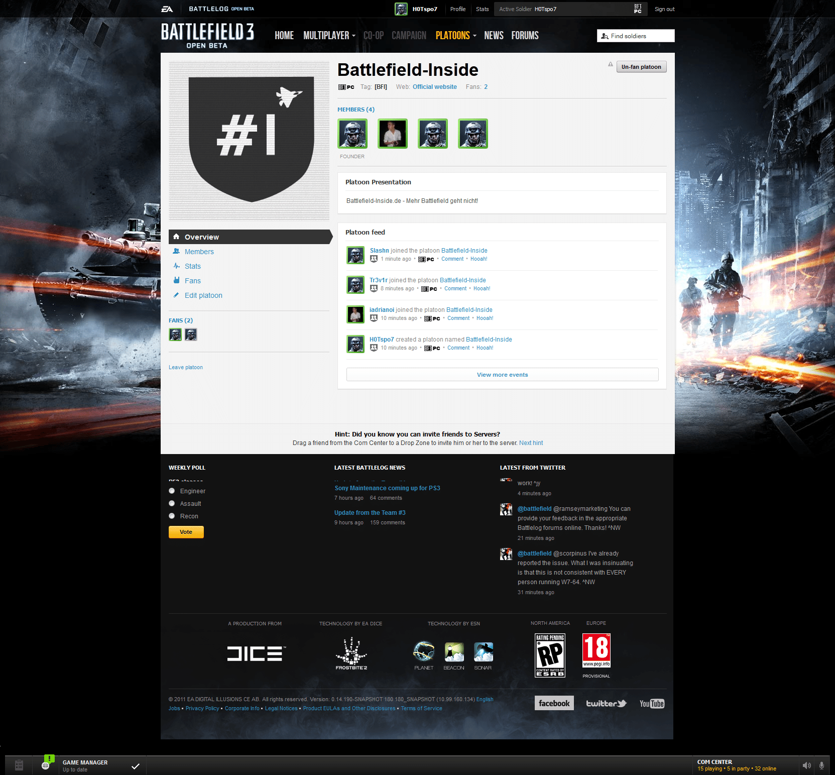 Komme auf den Battlefield Inside Battlefield 3 Beta Server