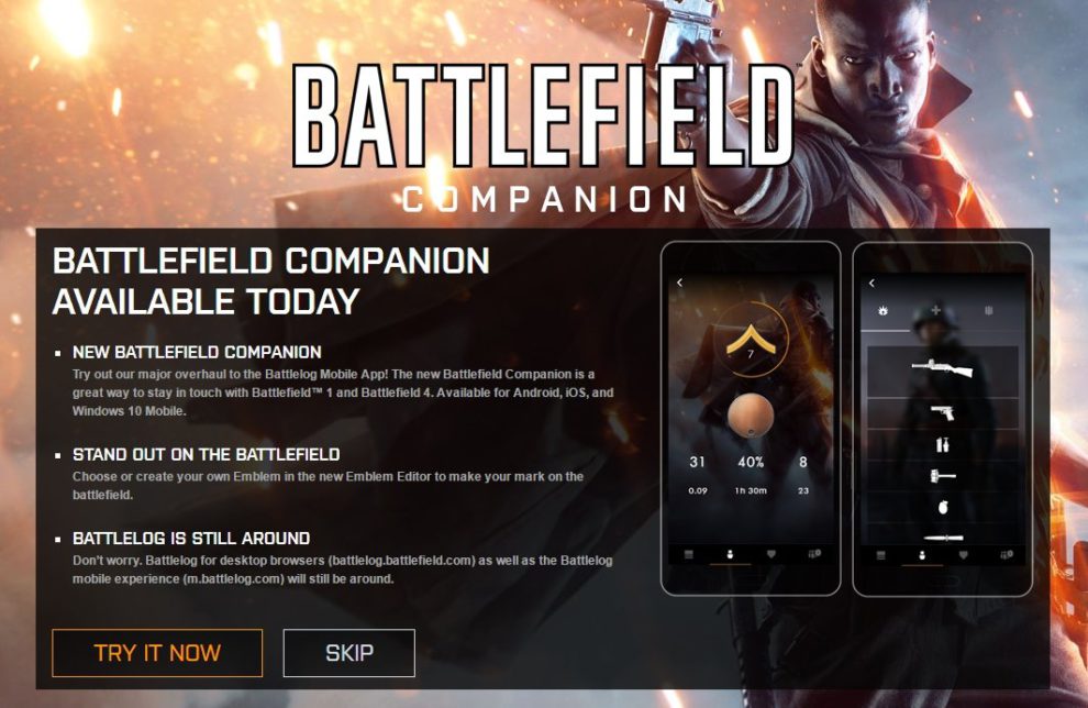 Battlefield Companion soll heute noch verfügbar sein